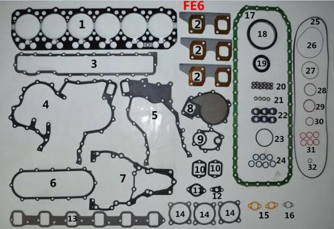 OEM 10101-02Z25 Overhaul Gasket Kit For Nissan FE6 / FE6T-24V FE6T FE6A